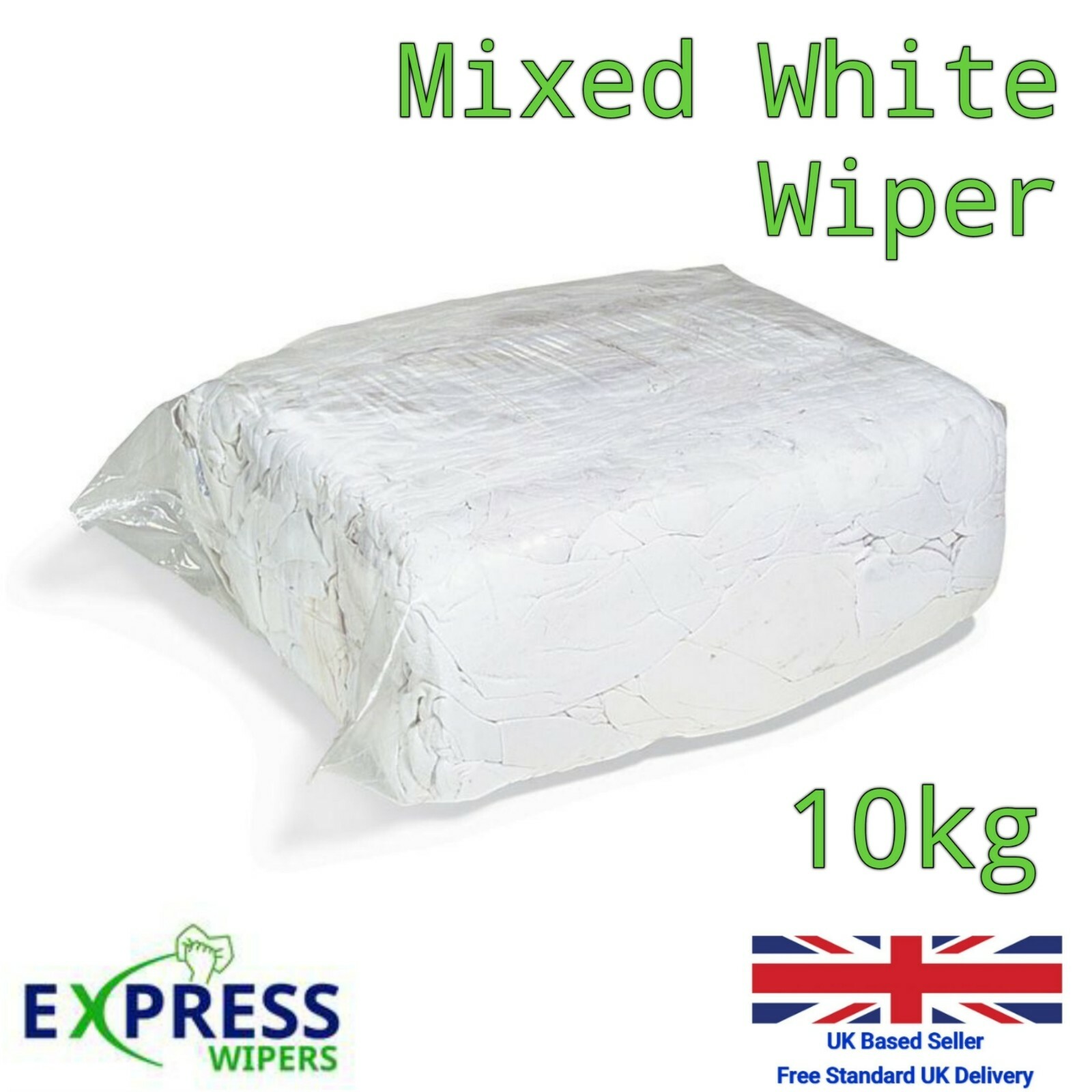 10kg Bag White Cotton Mix Cleaning Rags Wiping Wipers Garage ...
