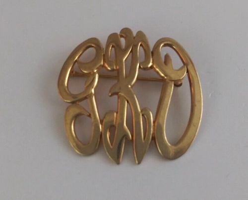 Cursive Monogram Gold Tone 1.25" Lapel Hat Pin | eBay