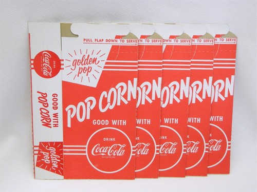 5 Original Vintage Coca-Cola Coke Movie Theater Popcorn Boxes NOS! | eBay