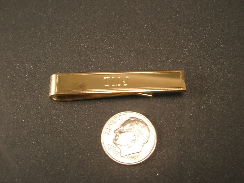TMJ Monogram Engraved Initials Letters Font Vintage Tie Bar Clip | eBay