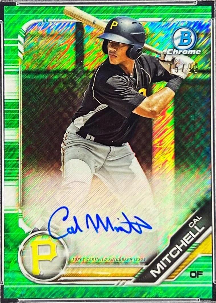2019 Bowman - Chrome Prospect Autographs Cal Mitchell #CPA-CMI Green ...