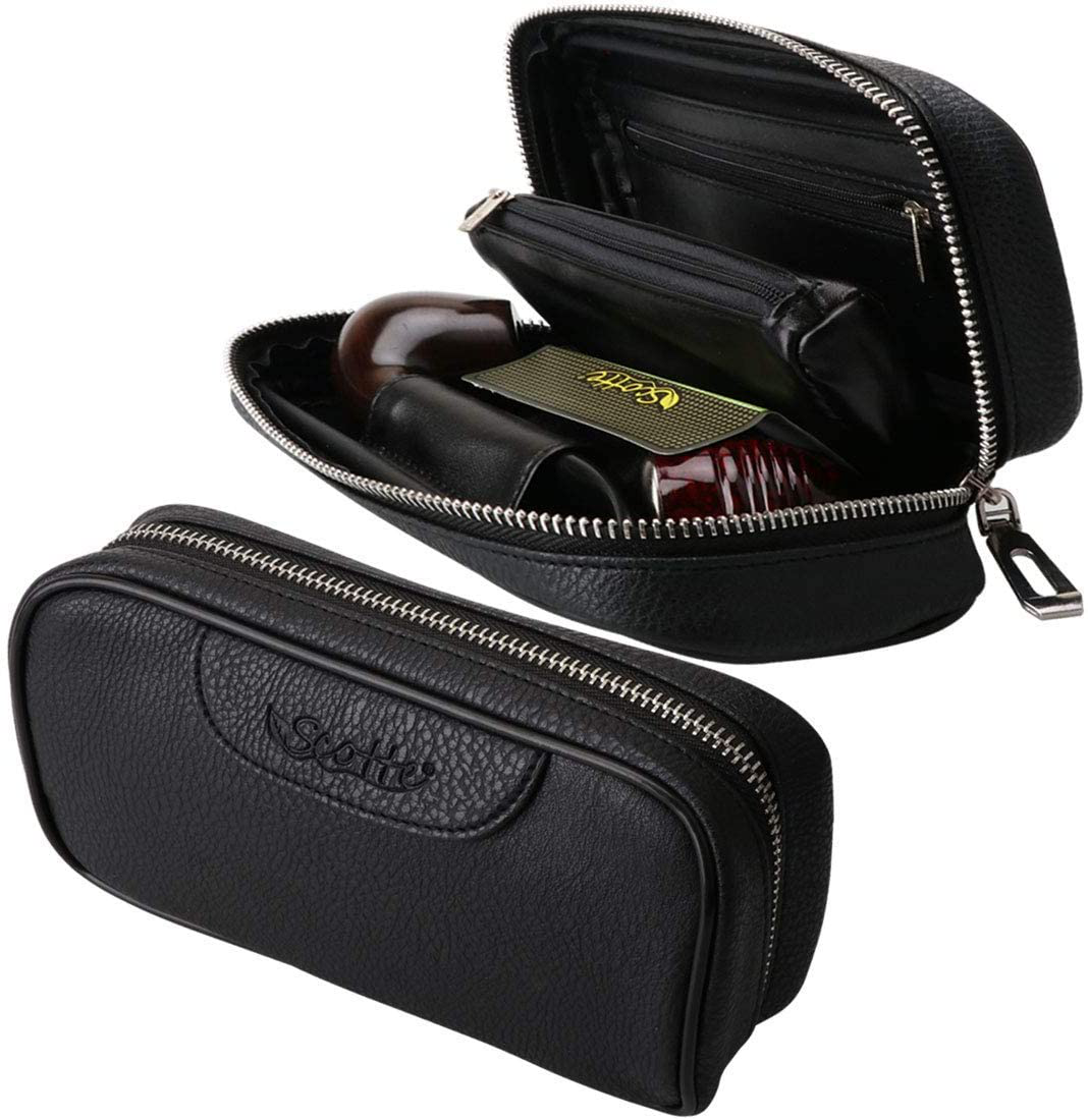 Pipe Tobacco Cases Leather Case For Pipe Smokers Set, Tobacco Smokers