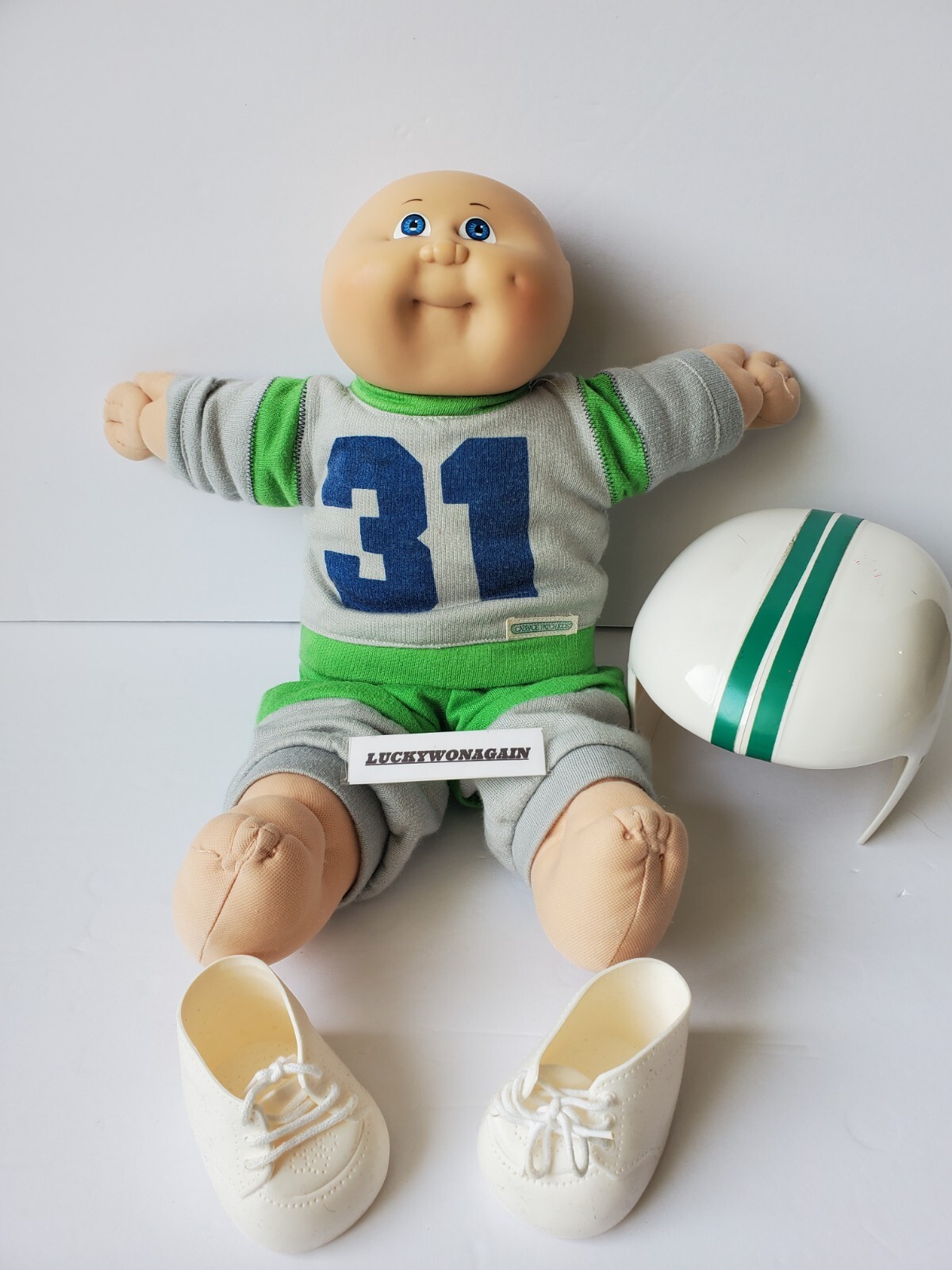 Vintage Cabbage Patch Kids Doll Football Blue Eyes 1978 1982 Xavier ...