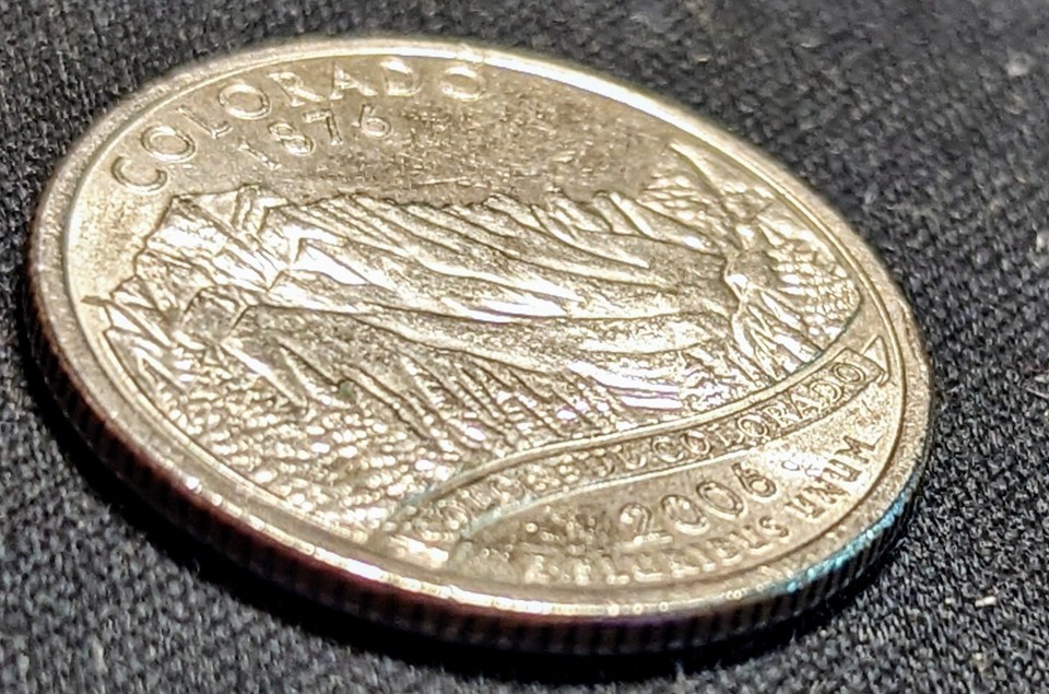 2006 P Colorado state quarter error, reverse micro CUD die break, for ...