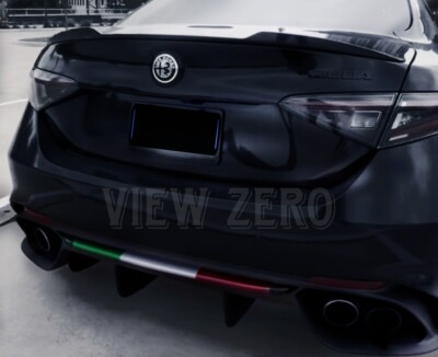 For ALFA ROMEO GIULIA QUADRIFOGLO Rear Diffuser ITALIAN FLAG Sticker ...