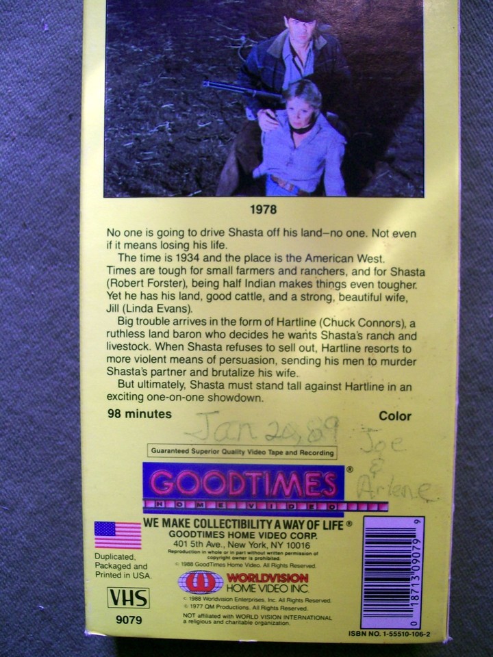 Standing Tall (VHS, 1978) Linda Evans Robert Forster Chuck Connors | eBay