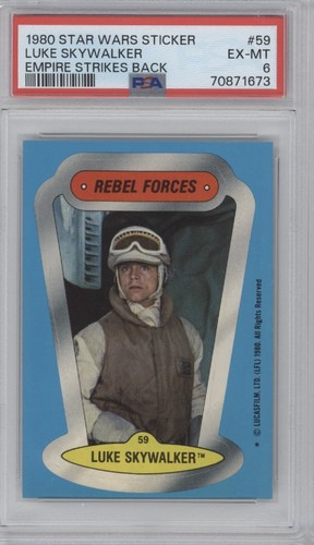 1980 Empire Strikes Back LUKE SKYWALKER Sticker PSA 6 | eBay