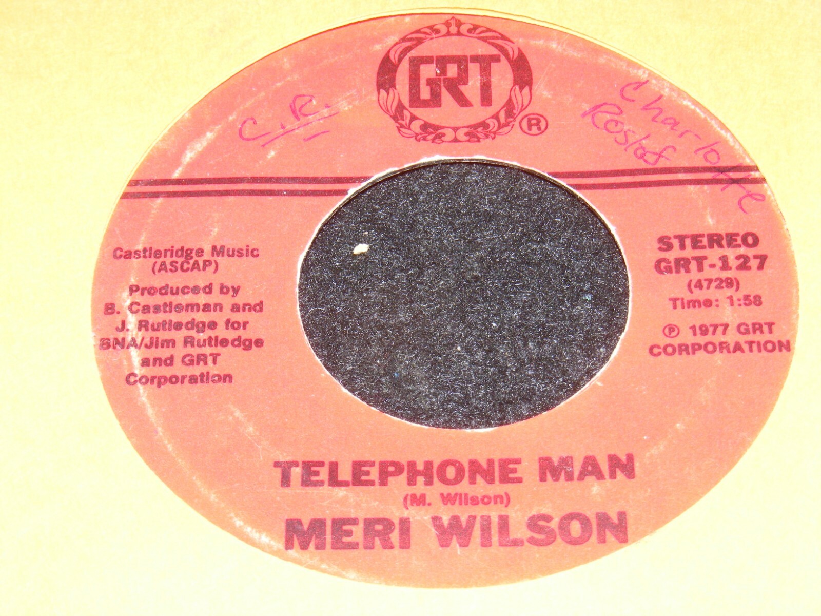 Sexy Novelty Song Classic 45 rpm MERI WILSON Telephone Man 1977 GRT ...