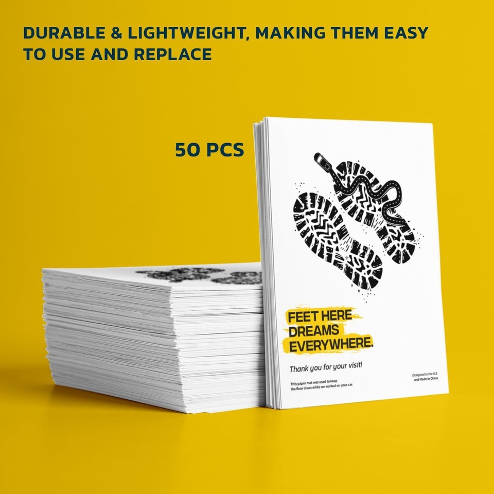 Car Paper Floor Mats 50Pcs Vehicles Disposable Floor Pads Automotive ...