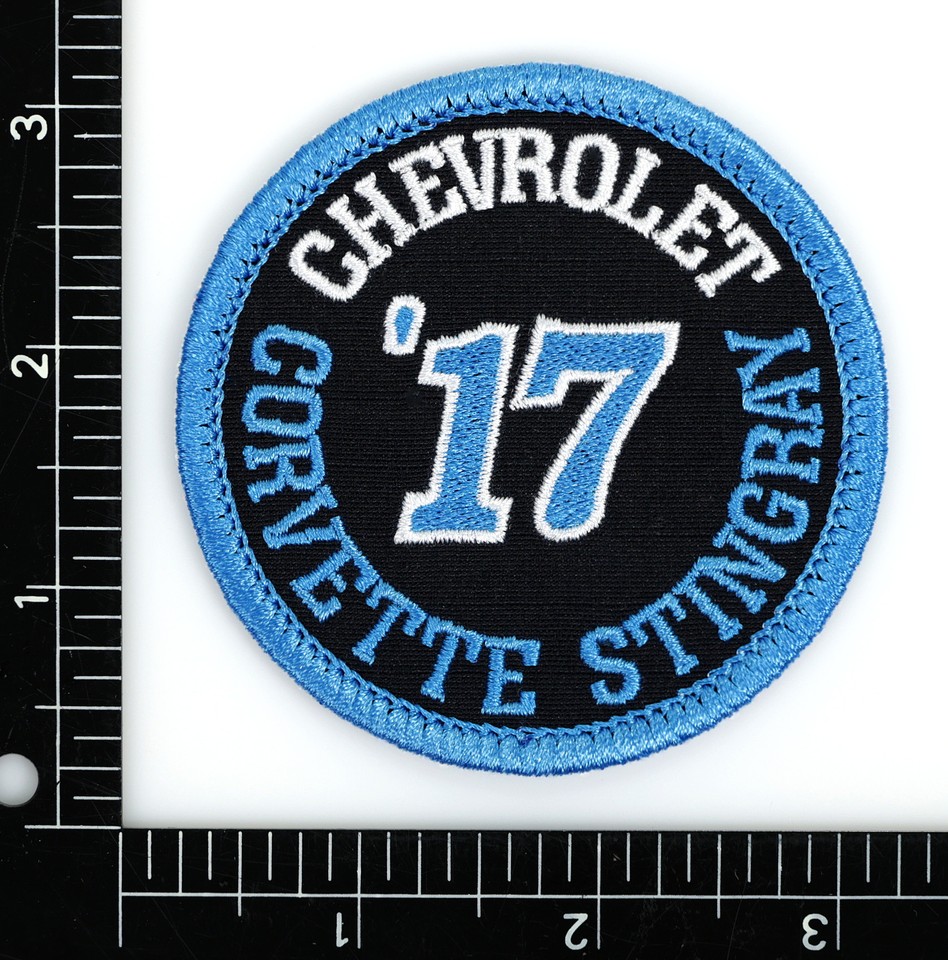 2017 Chevrolet Corvette Stingray Embroidered Patch Black/Aqua Iron-On Sew-On Hat | eBay