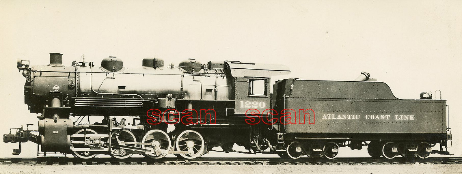 3BB095 BUILDER RP 1920s? ATLANTIC COAST LINE RAILROAD 080 LOCO #1220 | eBay