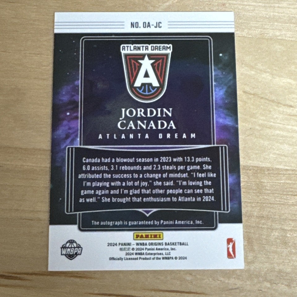 Jordon CANADA RED /99 AUTO 2024 ORIGINS WNBA RARE 🔥🔥 ATLANTA DREAM | eBay