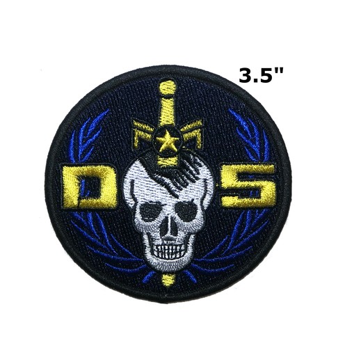 D.S. Skull Patch Embroidered Iron-on Applique Military Biker MC Club ...
