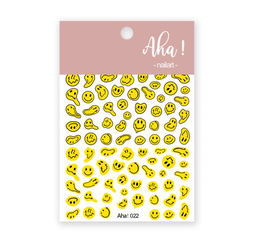 3D Melty Smiley Nail Art Decals Stickers Sliders Adhesive NH20 | eBay
