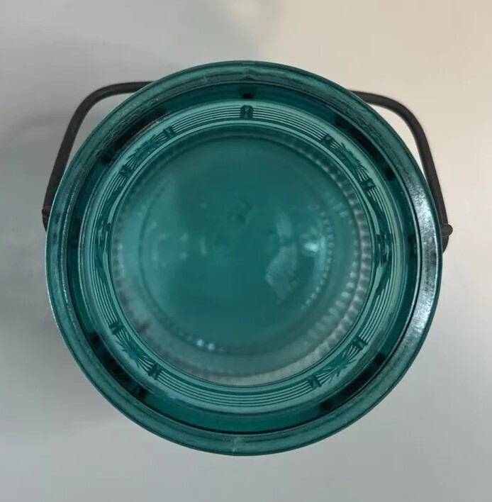 Blue Glass - Avon Mason Jar with Metal Closure Loops - No Lid - Vintage ...