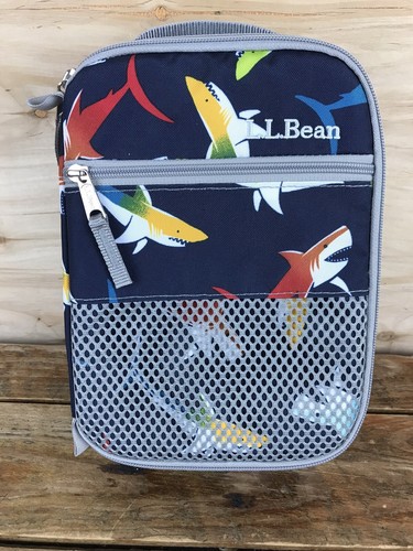 LL Bean Lunch Box Blue Insulated Bag Zip Lunch Travel Cooler Tote | eBay
