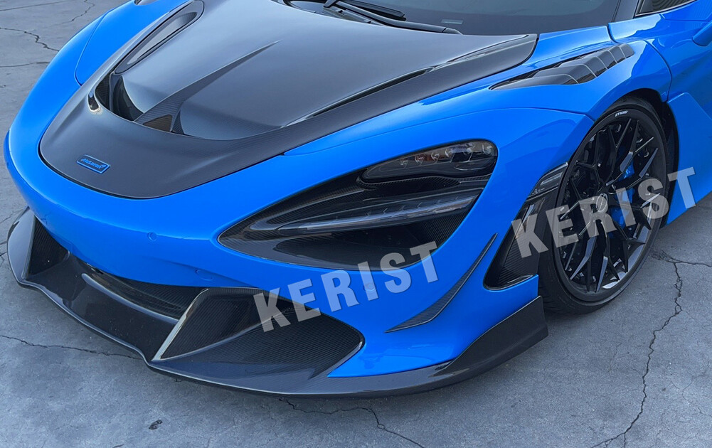 for McLaren 720S 2017-2022 Carbon Fiber Front Bumper Canards Splitter ...