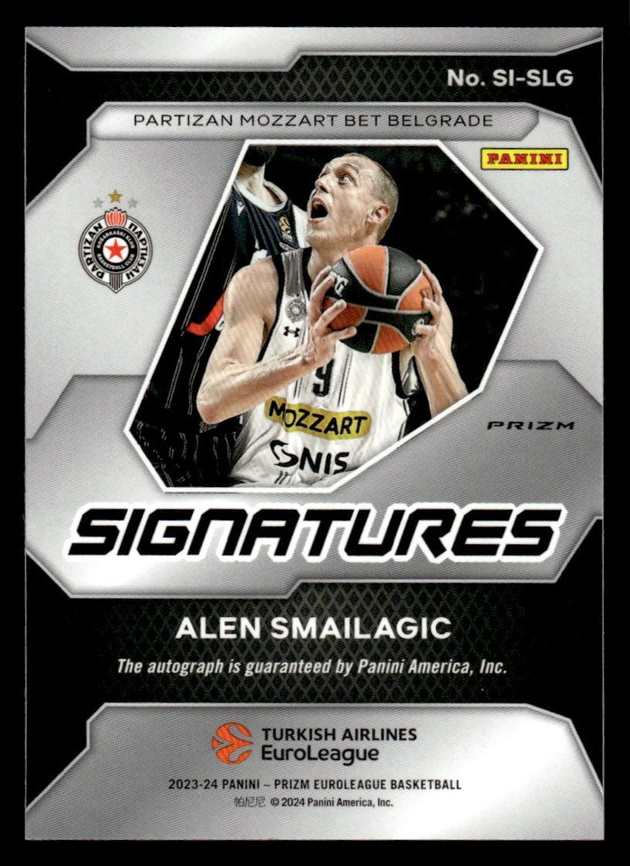 Alen Smailagic 2023-24 Panini Prizm Auto EuroLeague #SI-SLG Signatures ...