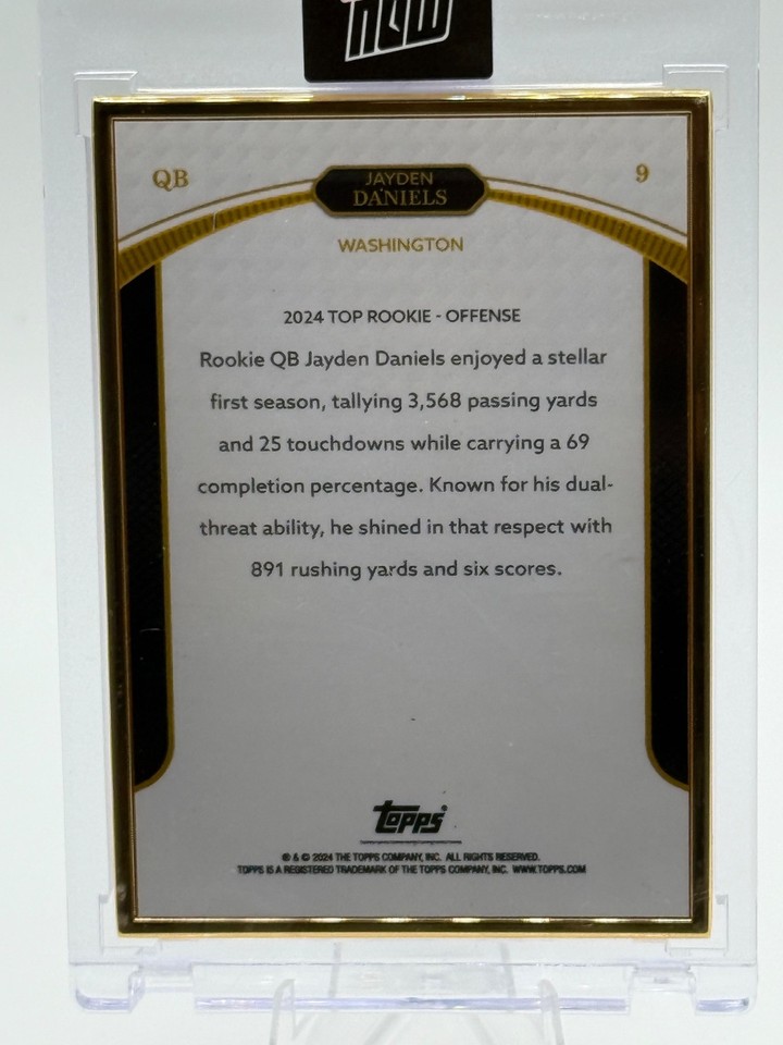 2024 Topps Now Rookie Campaign QB Jayden Daniels Gold-Framed BLUE /75 ...