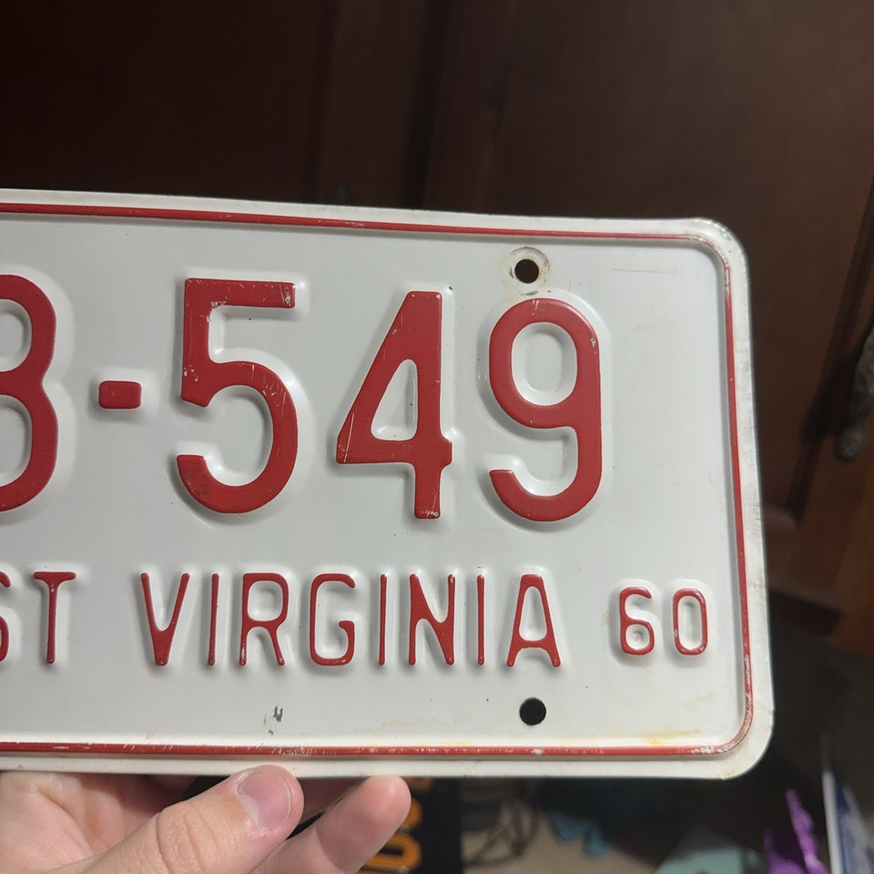 1960 West Virginia License Plate 28-549 WV License Plate Tag | eBay