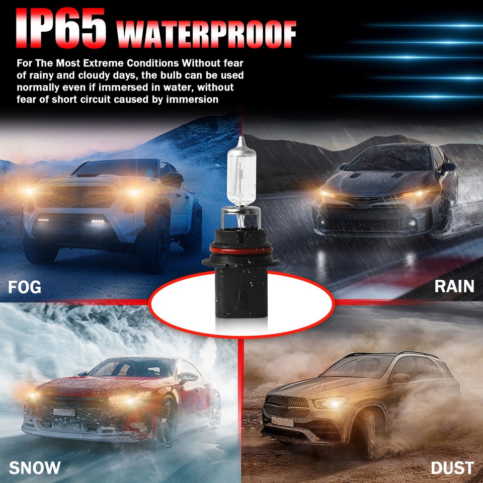 9007 HB5 Halogen Headlight Bright White 3400K Light Bulb High/Lo Beam ...