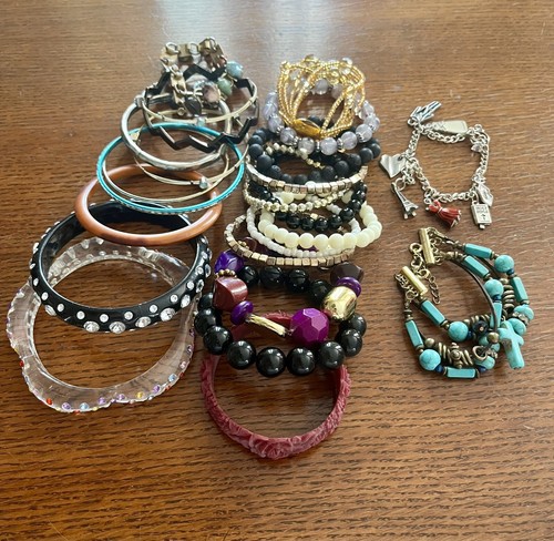 Fashion Jewelry Assorted Lot Stretch, Bangle, 20+ Bracelets | eBay