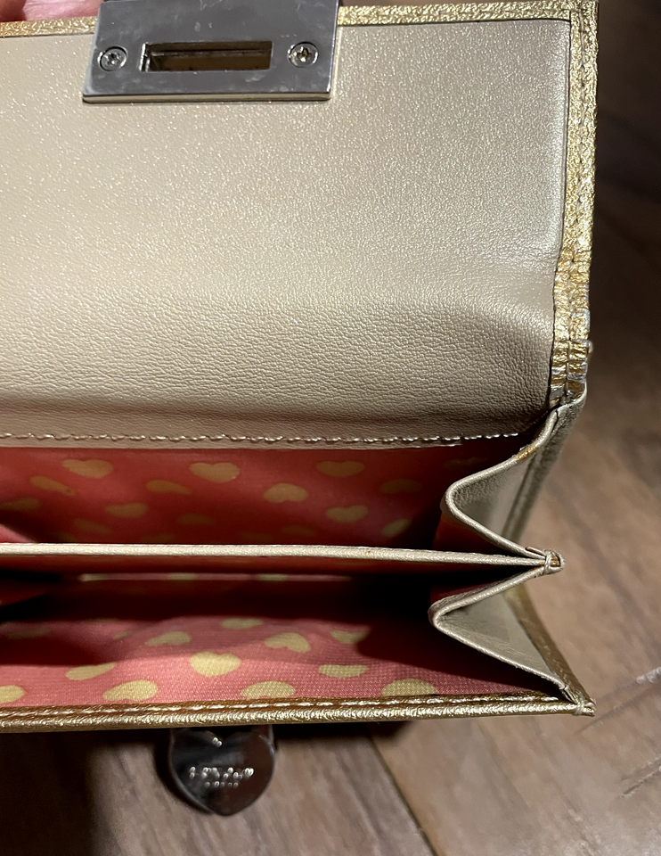 Metallic Gold Lovcat Wallet -- Lots of Pockets! | eBay