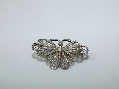 Dainty Vintage Middle Eastern Silver Filigree Butterfly Insect Brooch ...