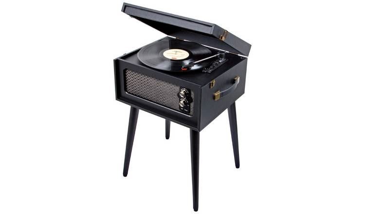 Bush Retro Wooden Turntable Vinyl Record Player Legs & Bluetooth ...