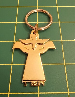 Peace Dove Cross Keychain Metal Keyring Religious Relic TBN Stamp Keytag | eBay