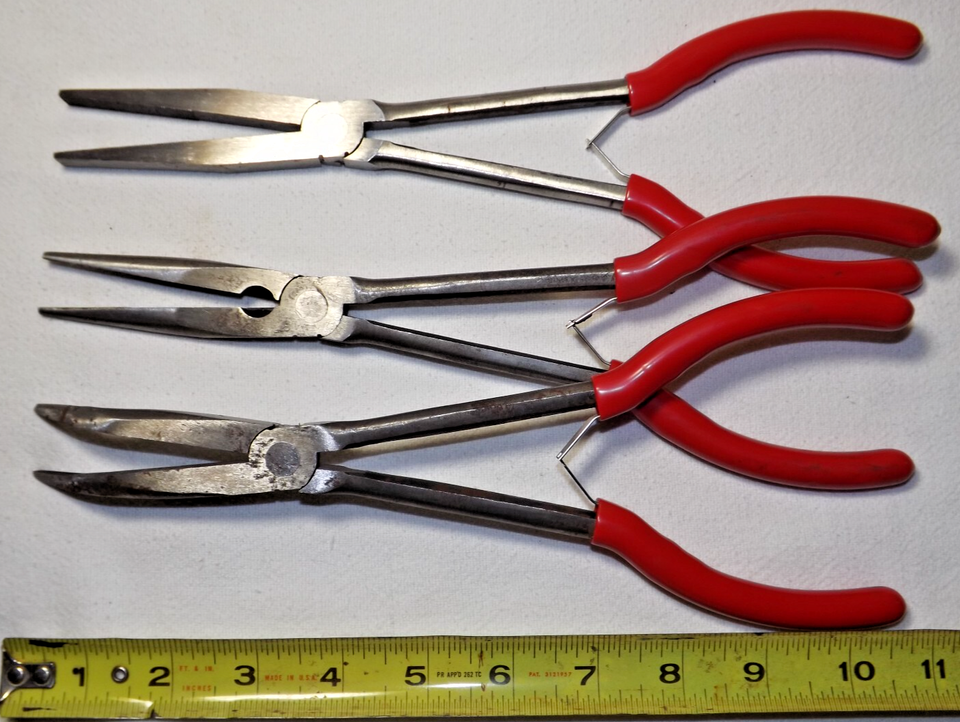 Mac Tools Plier Lot 3 Needle Nose Pliers Spring Loaded Nice P301731 33 ...