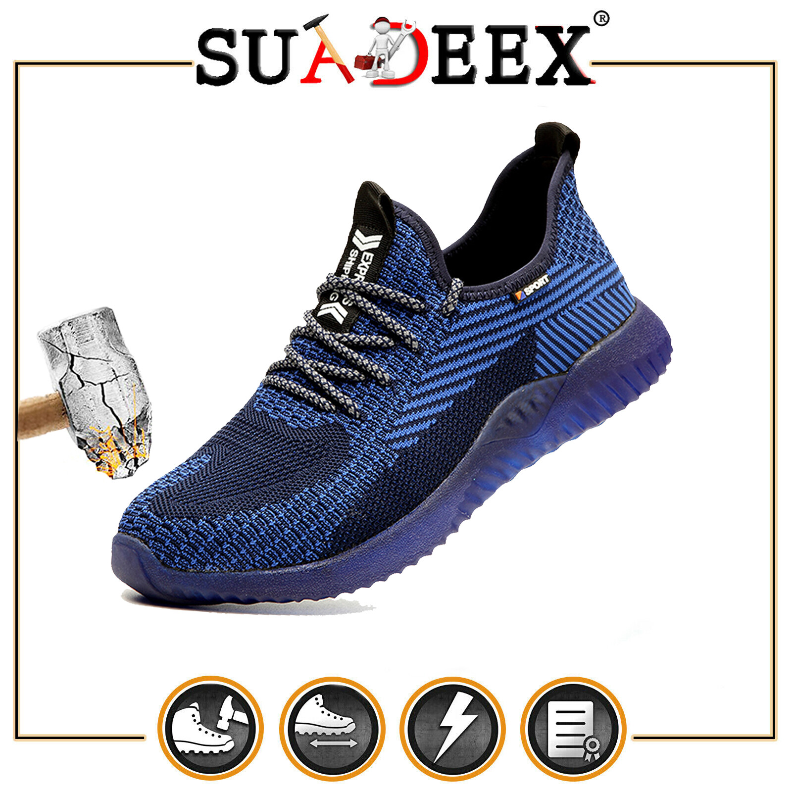 Lightweight Safety Trainers Steel Toe cap Work Shoes Mens Women Hiking ...