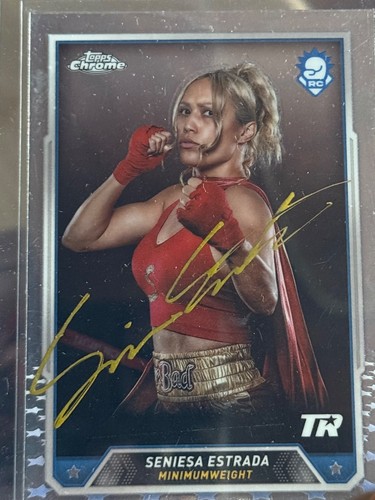 Signed Autograph Topps Chrome Boxing Seniesa Estrada Silver Refractor ...