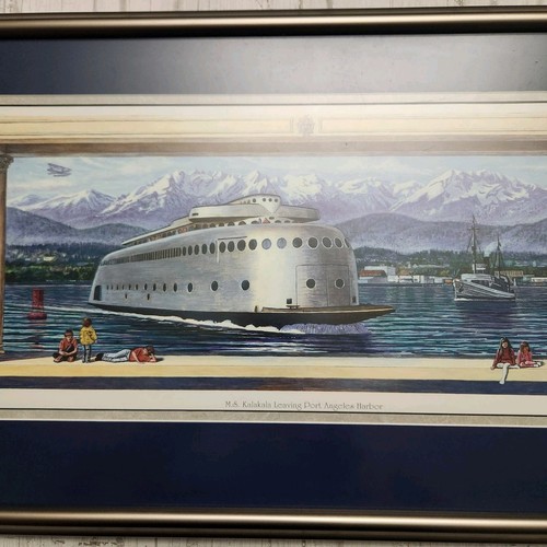 Vintage Cory Ench KALAKALA Ferry Leaving Port Angeles Number Framed Art ...