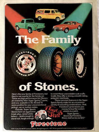 1977 Firestone Tire Print Ad The Family of Stones | eBay