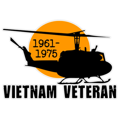 UH-1 Vietnam War Helicopter Huey Military Window Bumper Sticker Vinyl ...