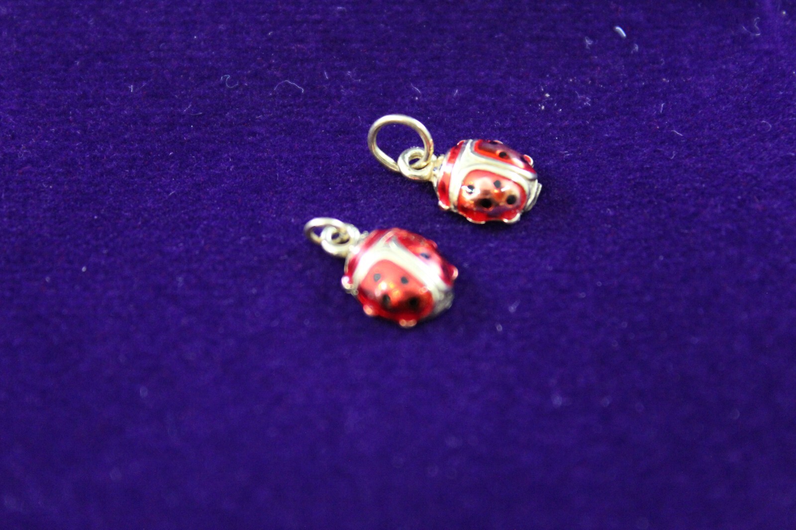2 PC 10K YELLOW GOLD RED BLACK ENAMEL LADY BUG CHARMS | eBay