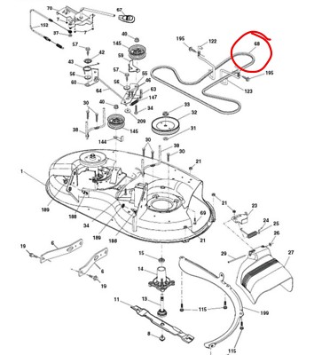 Coupe Drive Pont Lame Ceinture Husqvarna TS142 K L.T Tx Txd X Xk TS142K ...