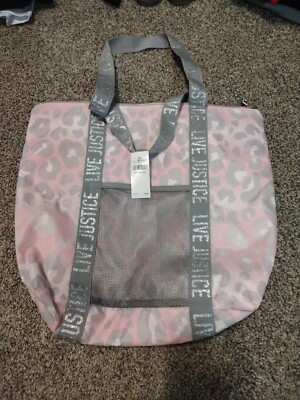 Light Pink Justice brand Leopard Print Tote | eBay