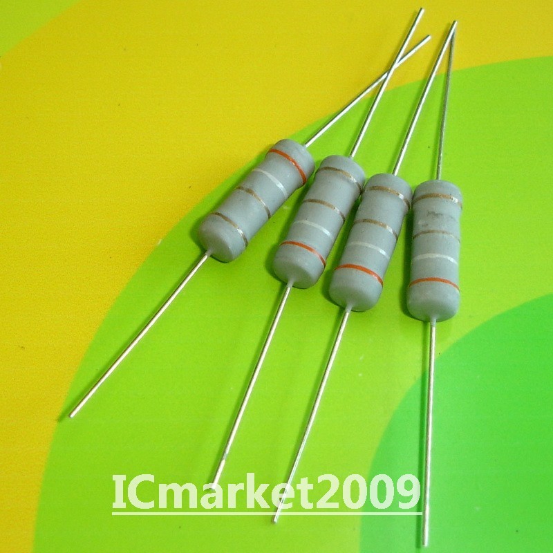 50 PCS 2W-3.9R ±5% 2 WATT 3.9 OHM 3.9OHM 3R9 3.9Ω CARBON FILM RESISTOR ...