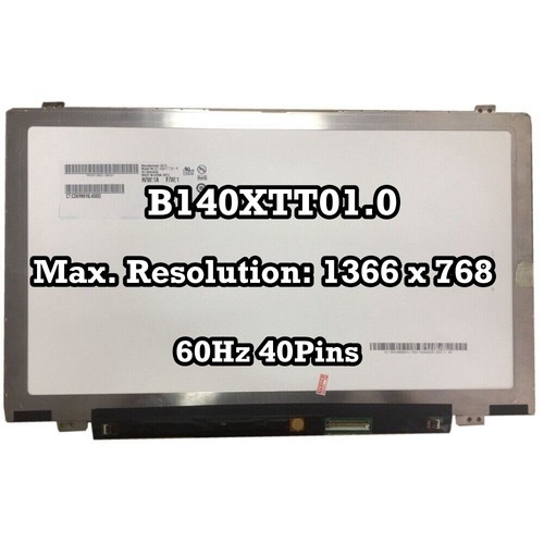 B140XTT01.0 Touch Digitizer LED Display Screen 40pins for Lenovo S410P ...