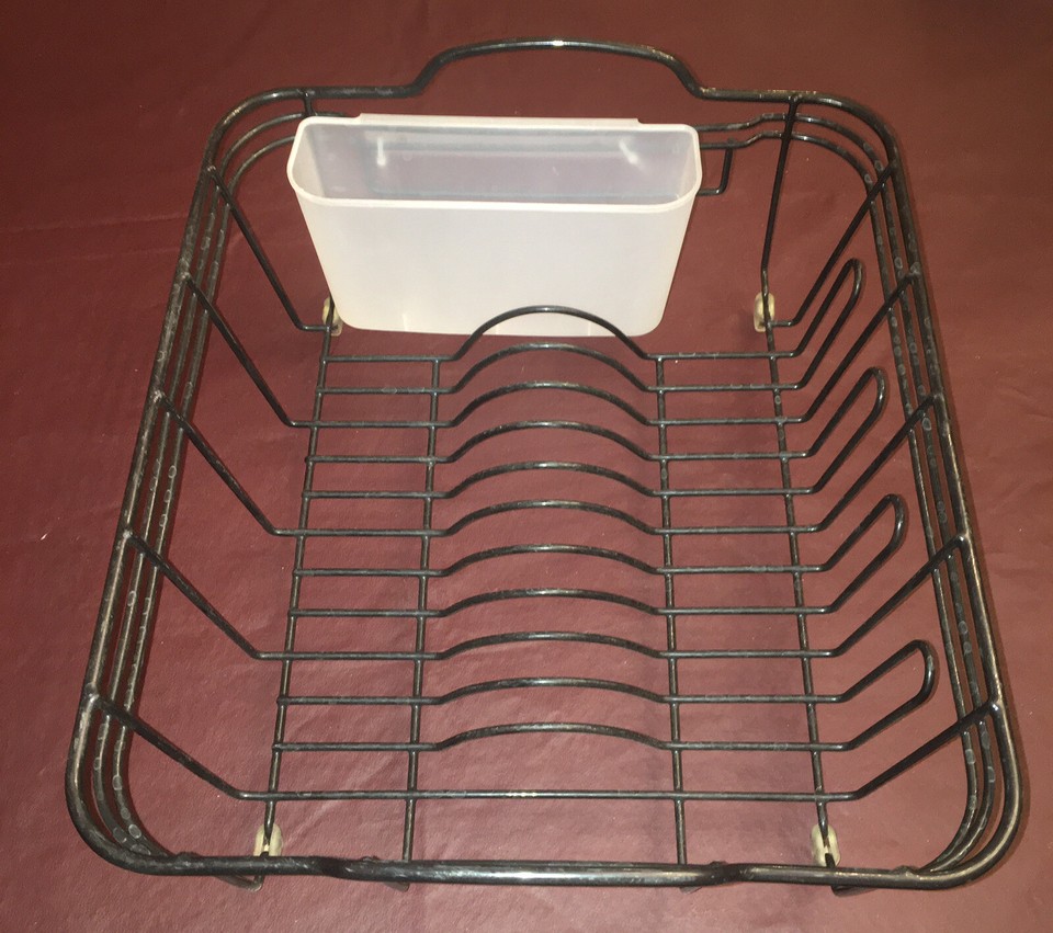 Rubbermaid Microban Coated Wire Dish Drainer Large Black 16” X 12” X 5 ...