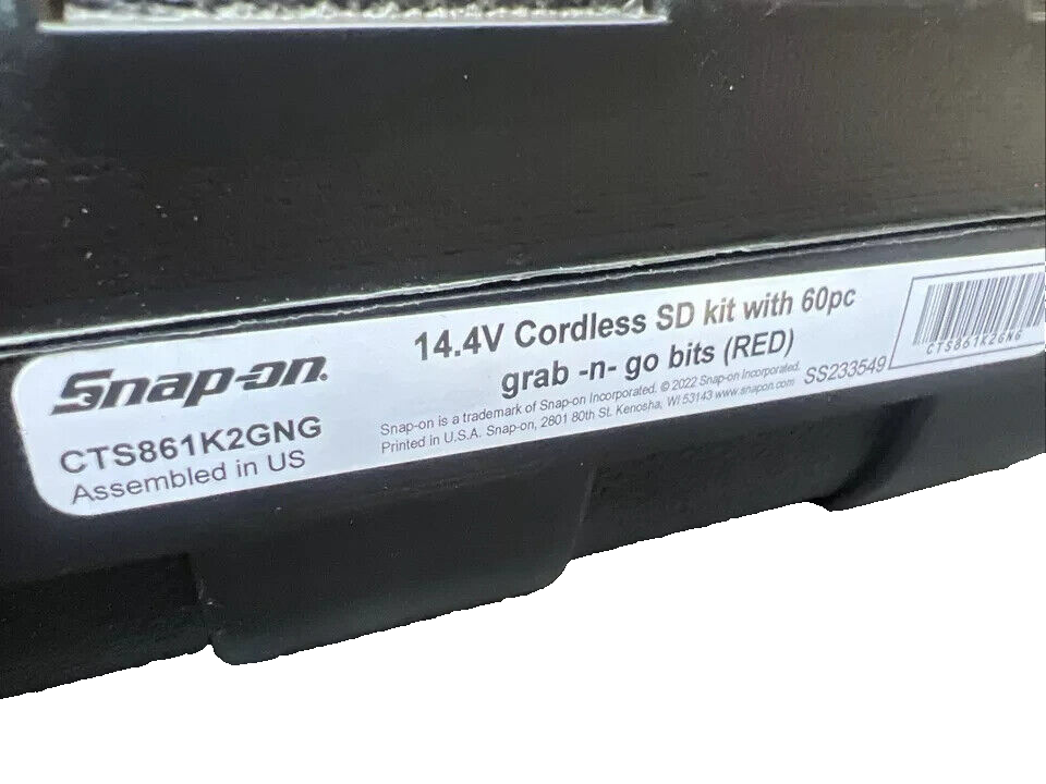 Snap-on 60-pc 14.4V 1/4" Hex Cordless Screwdriver Kit CTS861 ...