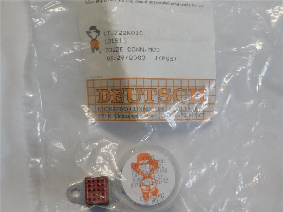 Deutsch CTJ722K01C Grounding Module Environmental Screw Assy. 22AWG ...