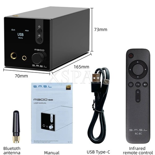 SMSL M300SE USB DAC Bluetooth DAC Balanced Headphone Amplifier w/Remote ...