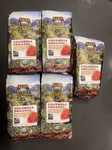 5 Java Planet Organic Colombian Coffee -Whole Bean - Dark Roast 16oz ea bb 4/26 854166002619| eBay