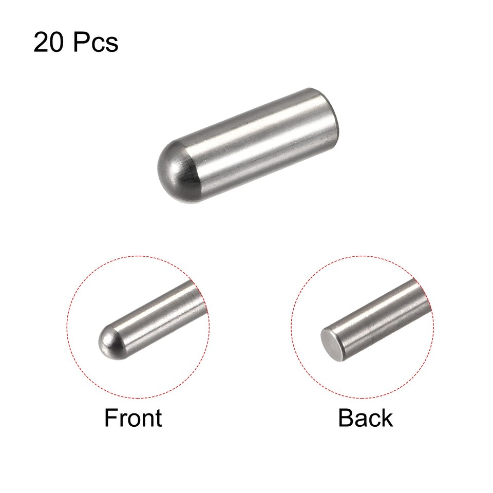 8x20mm Dowel Pins, 20pcs Round Head Flat Chamfered End Dowel Pin | eBay