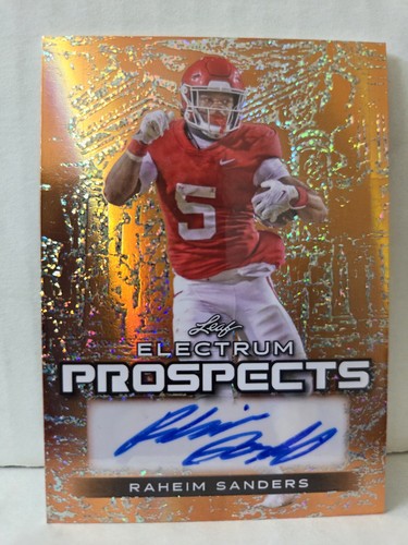 Raheim Sanders 2024 Leaf Electrum Prospects Auto /10 Rookie | eBay
