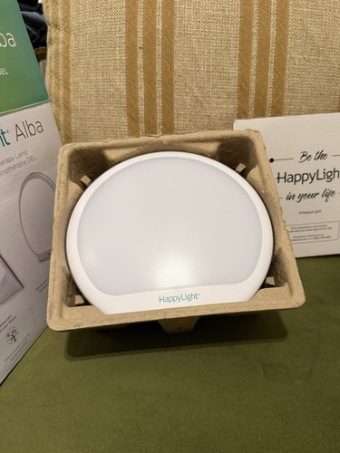 HappyLight Alba Round UV-Free LED Therapy Lamp 10,000 Lux White ...