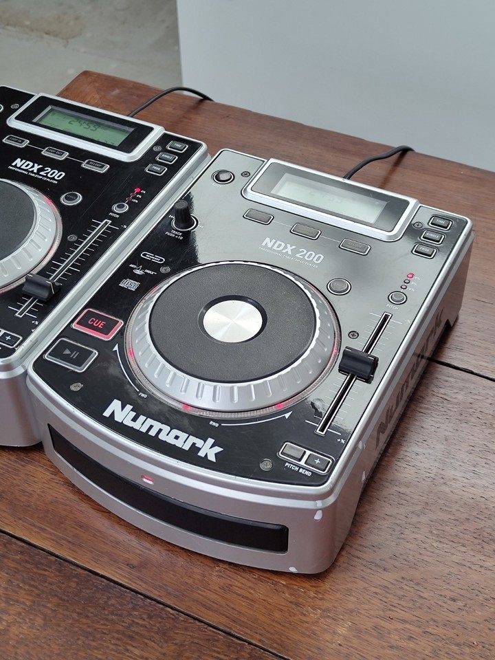 2x Numark NDX200 CDJ Pro Player Analog Deck Setup w/ Power Cables ...